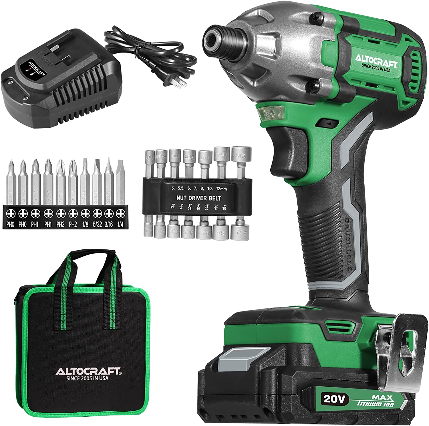 ALTOCRAFT 20V Max Cordless Impact Driver - Garden, Sport & Outdoor Tools